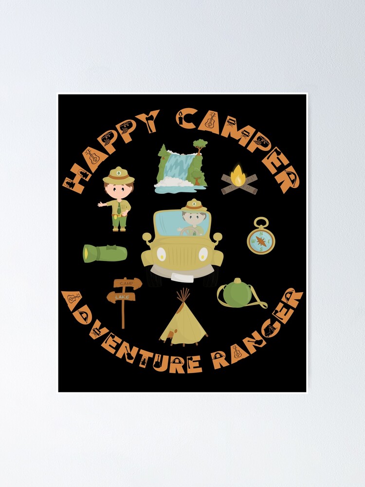 "Funny Happy Ranger Camper Adventure RV Camping Vacation" Poster for ...