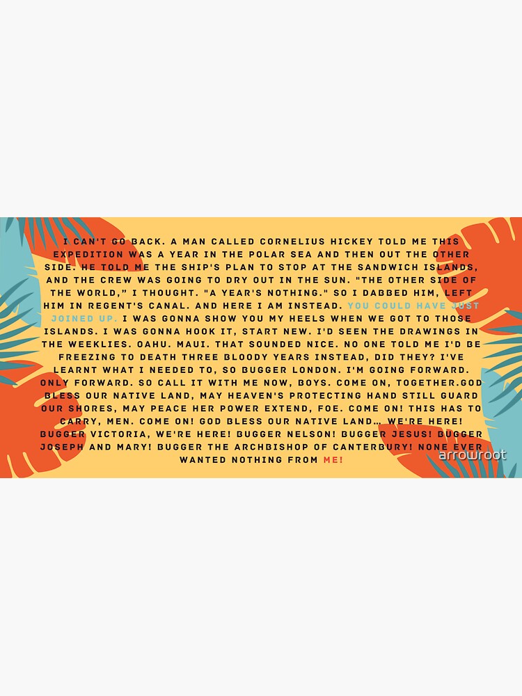 "the terror amc hickey's monologue" Sticker for Sale by arrowroot ...