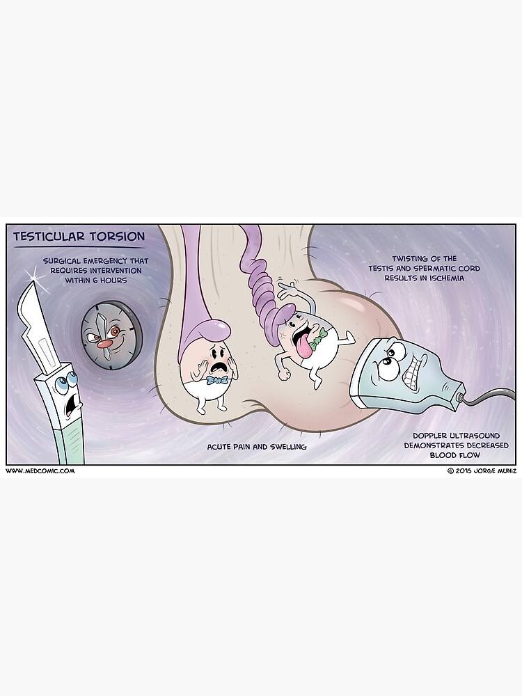 Testicular Torsion Art Print By Medcomic Redbubble