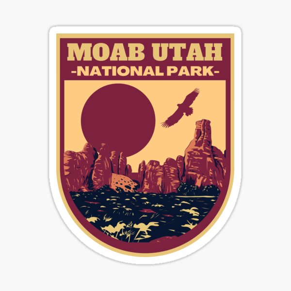 "Moab Utah National Park" Sticker for Sale by retrotravelart | Redbubble