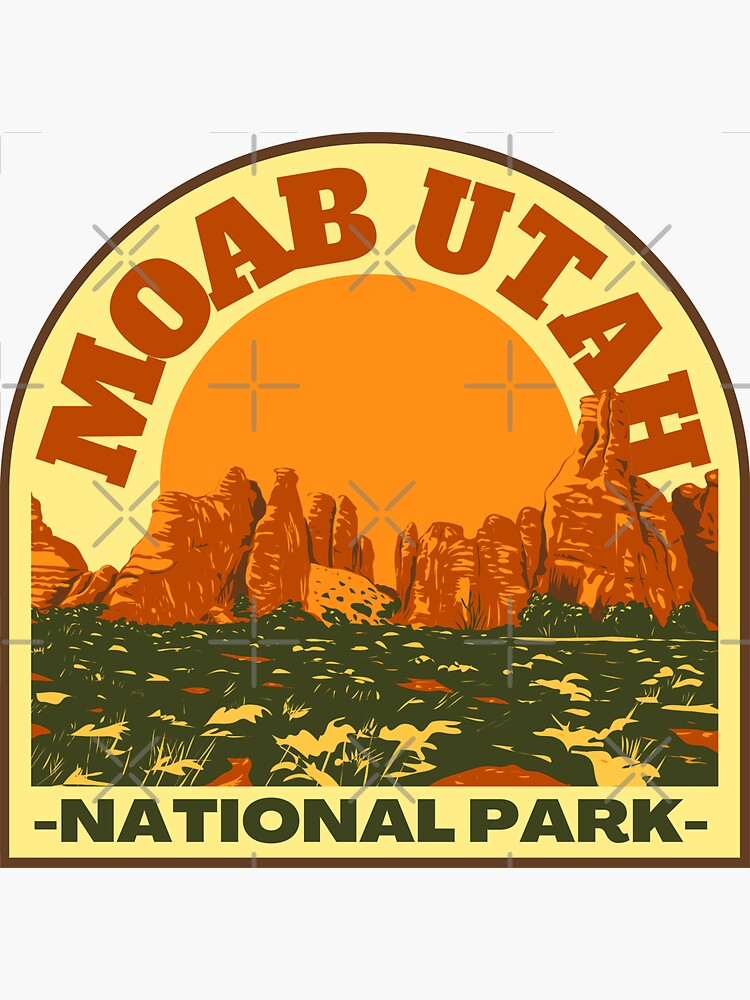 "Moab Utah National Park" Sticker for Sale by retrotravelart | Redbubble
