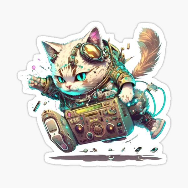 "Cybercat: Munchkin Williams IV" Sticker for Sale by shawnwalrus ...