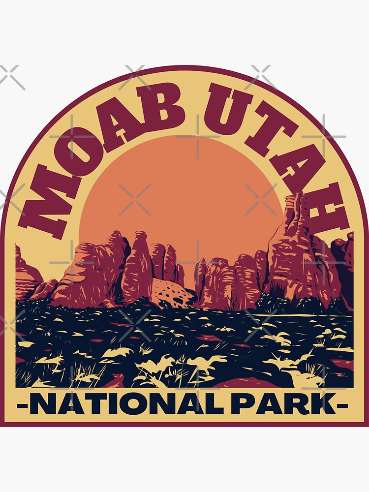 "Moab Utah National Park" Sticker for Sale by retrotravelart | Redbubble