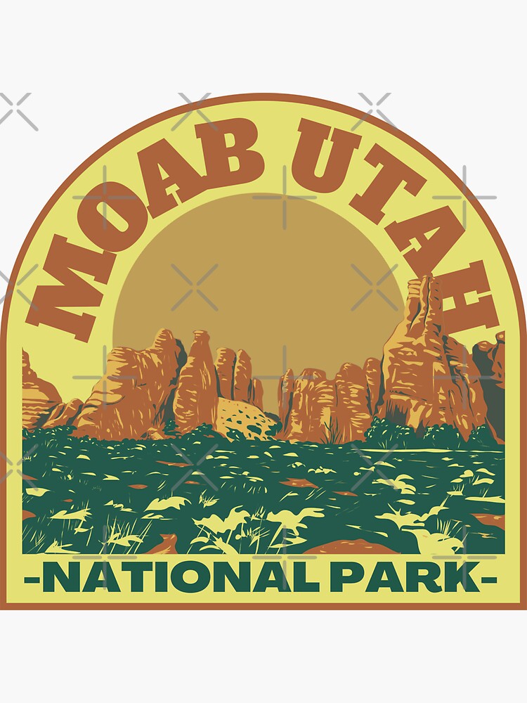 "Moab Utah National Park" Sticker for Sale by retrotravelart | Redbubble