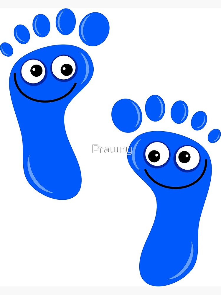 "Happy Face Blue Footprint" Art Print for Sale by Prawny | Redbubble