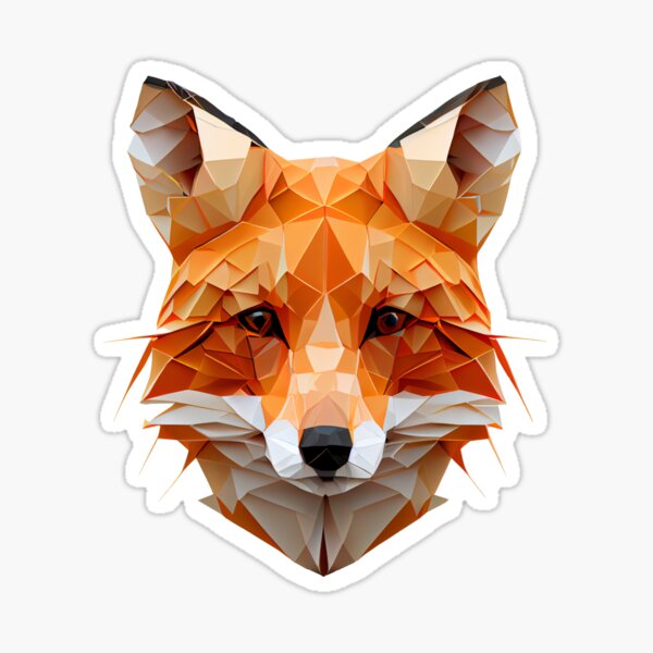 "Red Fox Polygon" Sticker for Sale by MindsArtDesign | Redbubble