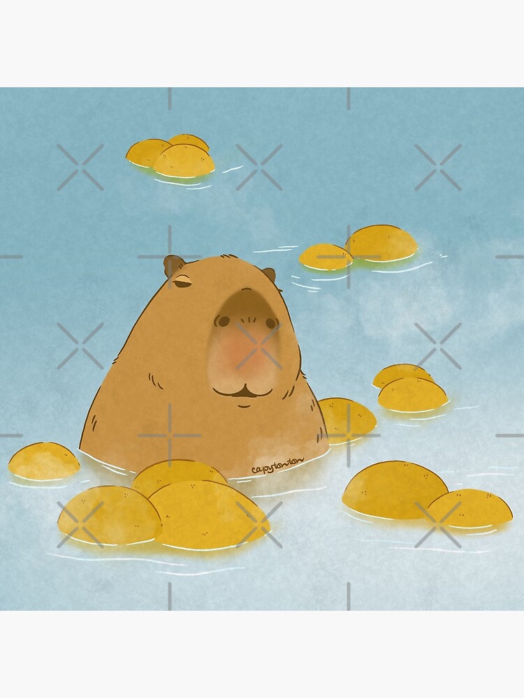 "Capybara yuzu bathing" Poster for Sale by nnggoc | Redbubble