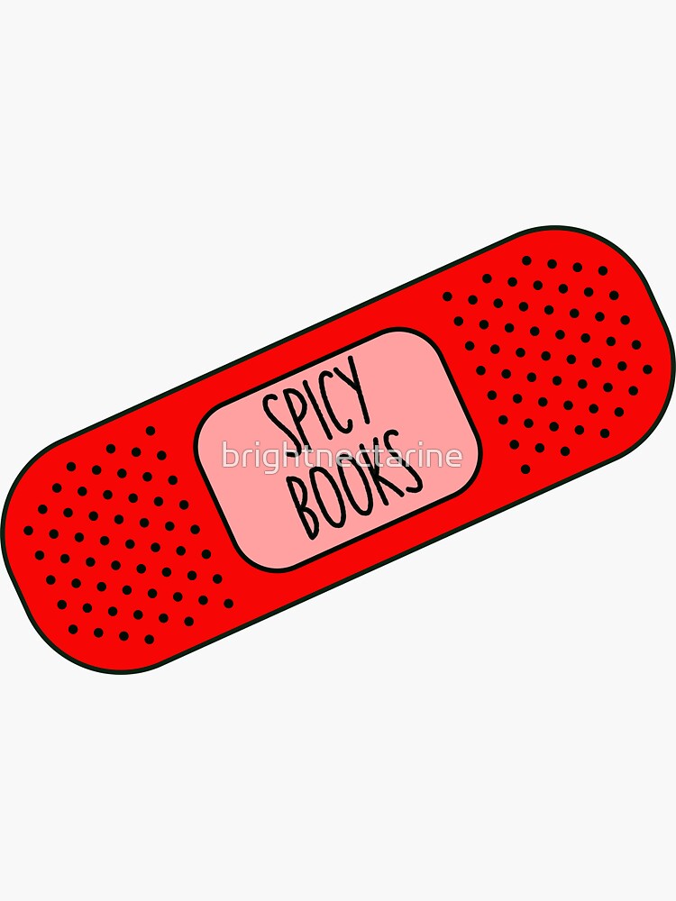 "Spicy books band aid" Sticker for Sale by brightnectarine | Redbubble