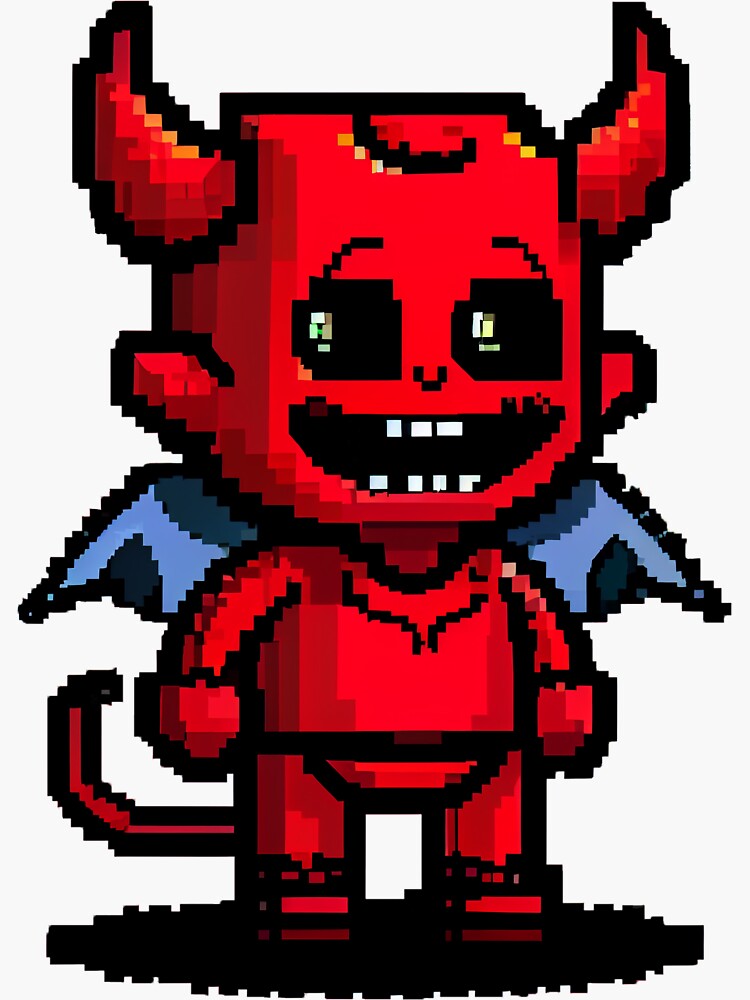 "Cute little devil." Sticker for Sale by Pixelarium | Redbubble