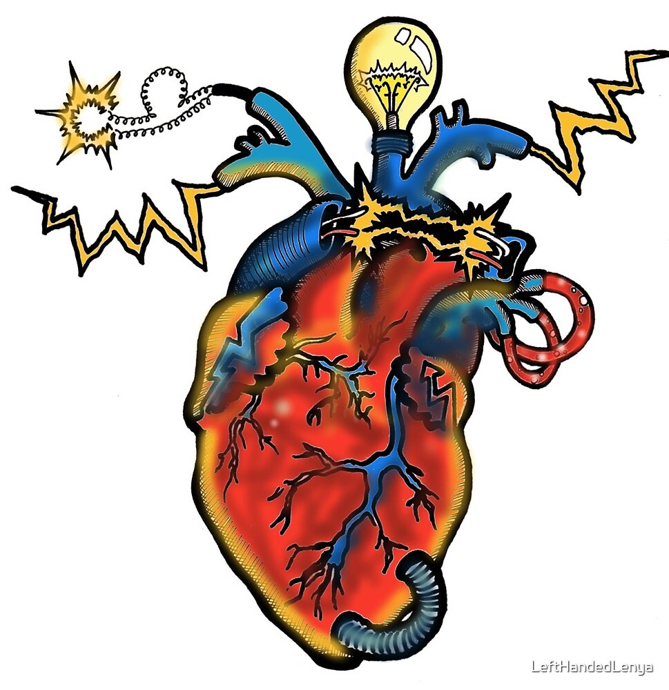 "SHOCKING! The Electric Heart - REVISITED" by LeftHandedLenya | Redbubble