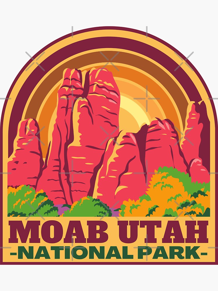 "Moab Utah National Park" Sticker for Sale by retrotravelart | Redbubble