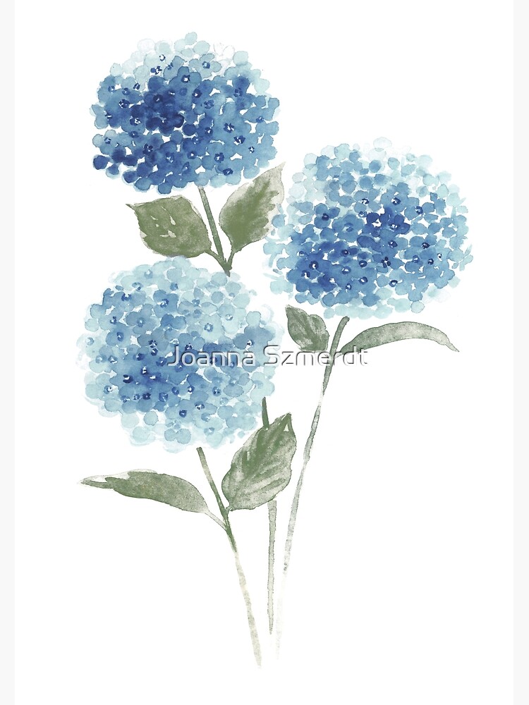 "Hydrangea Art Print Abstract Wall Decor Watercolor Painting" Art Print ...