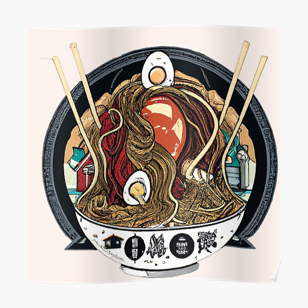 "The Great Kaiju Ramen" Poster for Sale by Danutzsrl | Redbubble