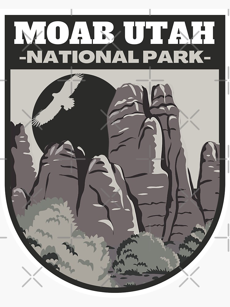 "Moab Utah National Park" Sticker for Sale by retrotravelart | Redbubble