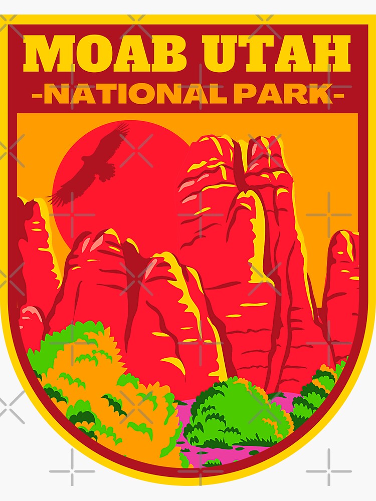 "Moab Utah National Park" Sticker for Sale by retrotravelart | Redbubble
