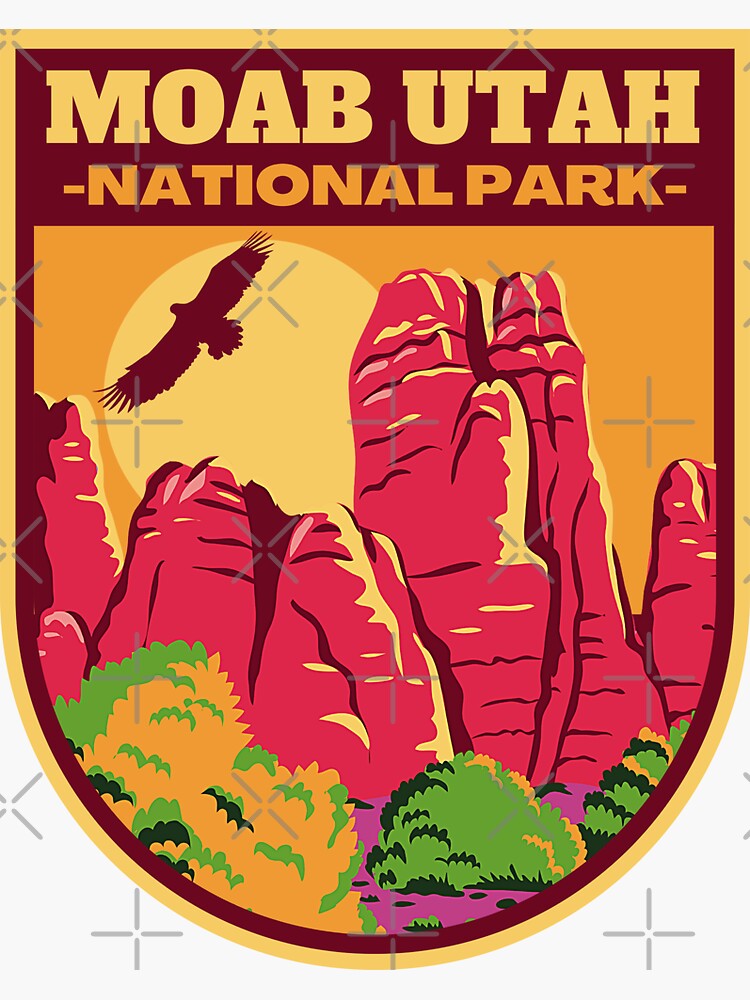 "Moab Utah National Park" Sticker for Sale by retrotravelart | Redbubble
