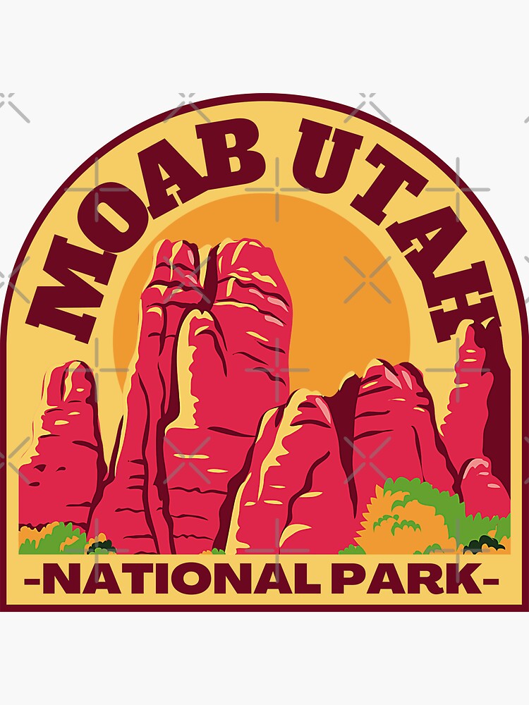 "Moab Utah National Park" Sticker for Sale by retrotravelart | Redbubble