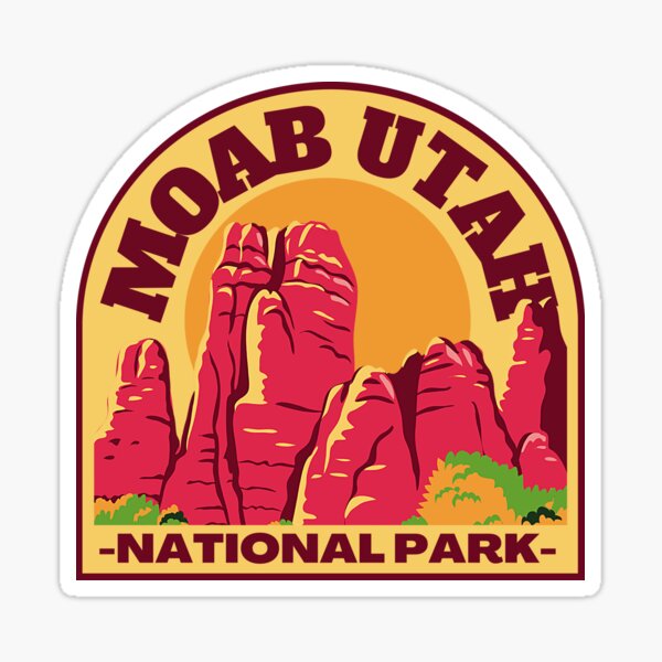 "Moab Utah National Park" Sticker for Sale by retrotravelart | Redbubble