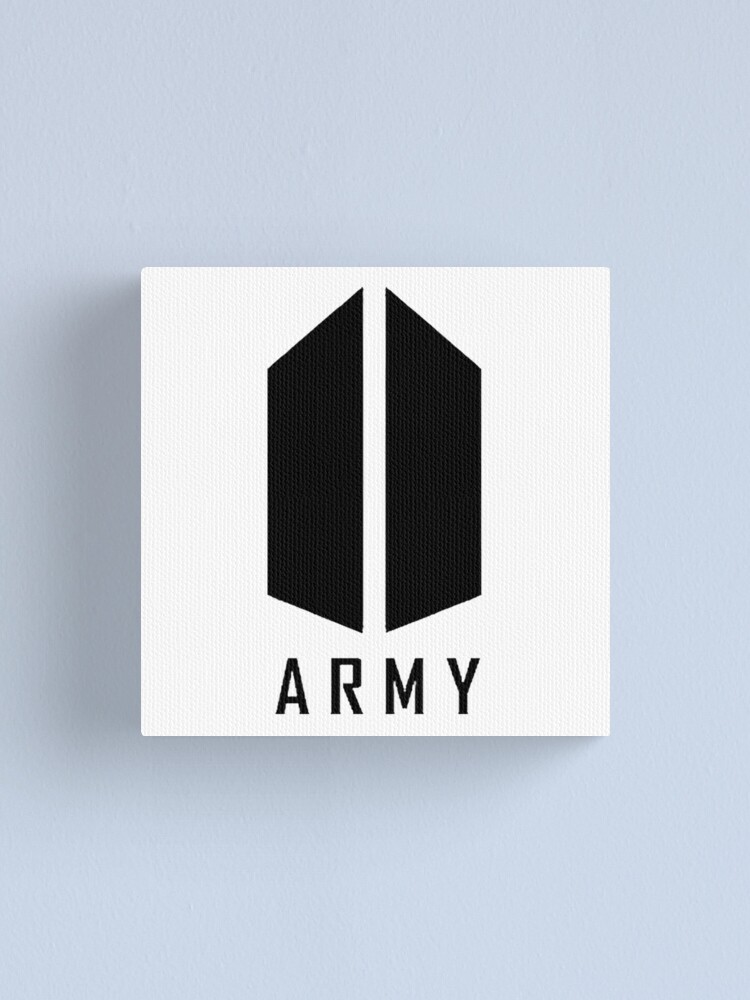 "BTS ARMY Logo Black" Canvas Print for Sale by Kissa-Aura | Redbubble
