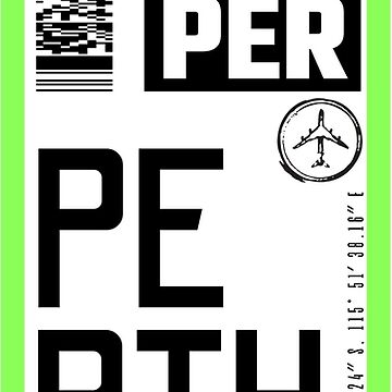 "PERTH (PER) Australia classic luggage tag flight stickers" Sticker for ...