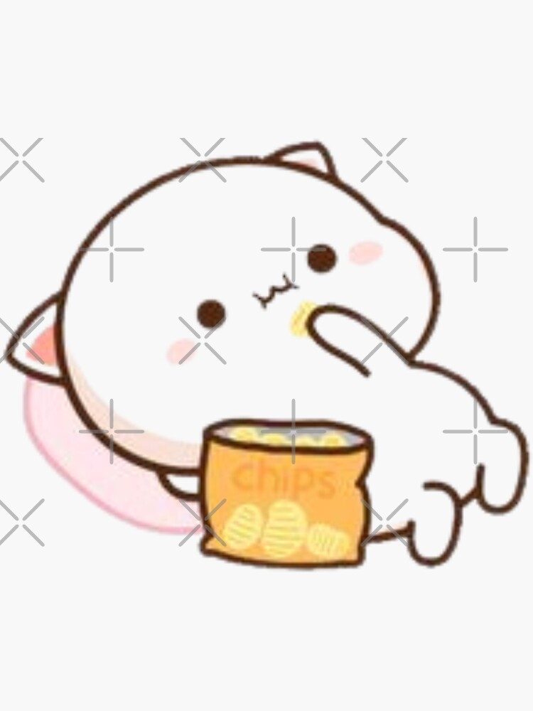 Funny Mochi Peach Cat Sticker For Sale By Casa57 Redbubble