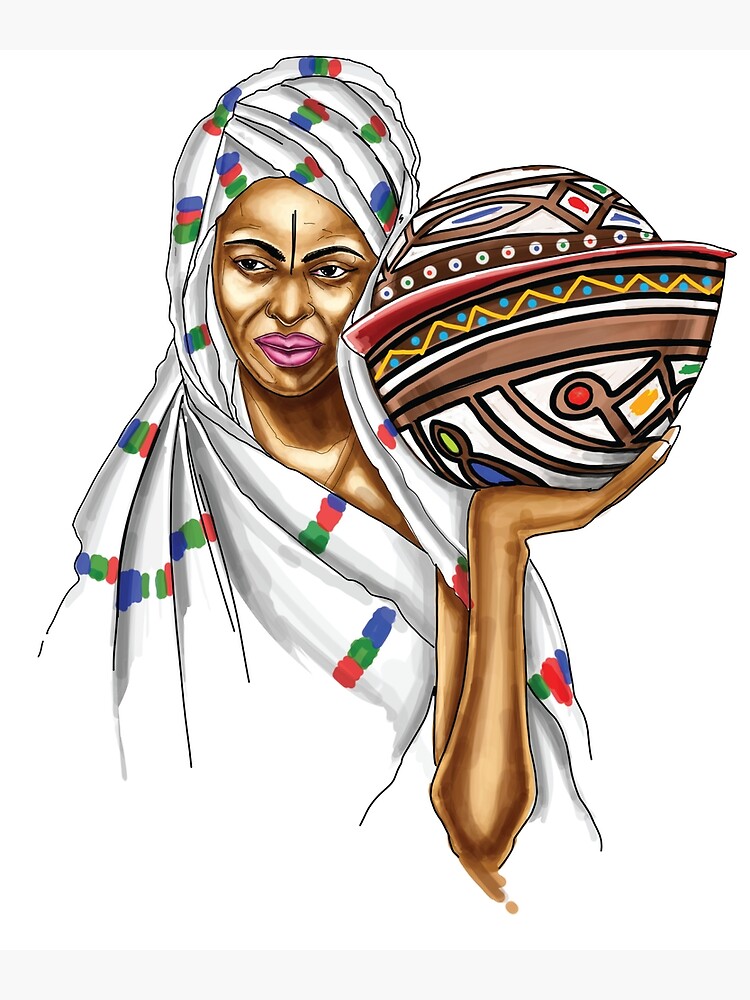 "Beautiful Fulani Woman Carrying Calabash" Poster for Sale by Kainene ...