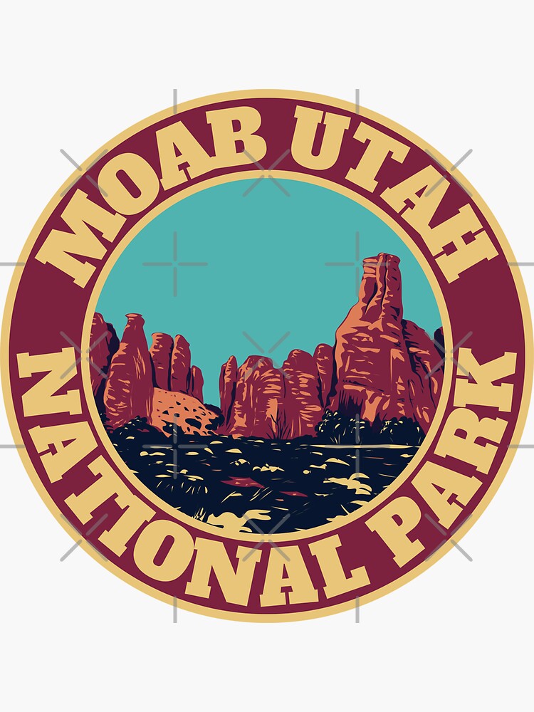 "Moab Utah National Park" Sticker for Sale by retrotravelart | Redbubble