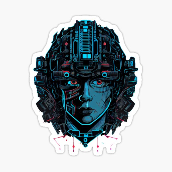 "Cyber head" Sticker for Sale by Watzek | Redbubble