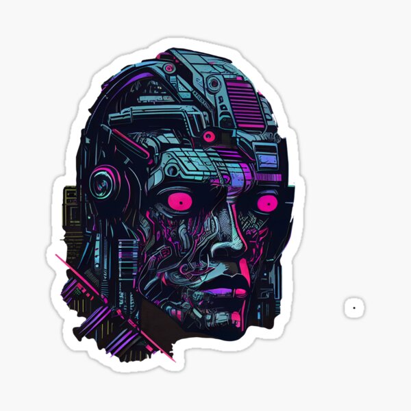 "Cyber head" Sticker for Sale by Watzek | Redbubble