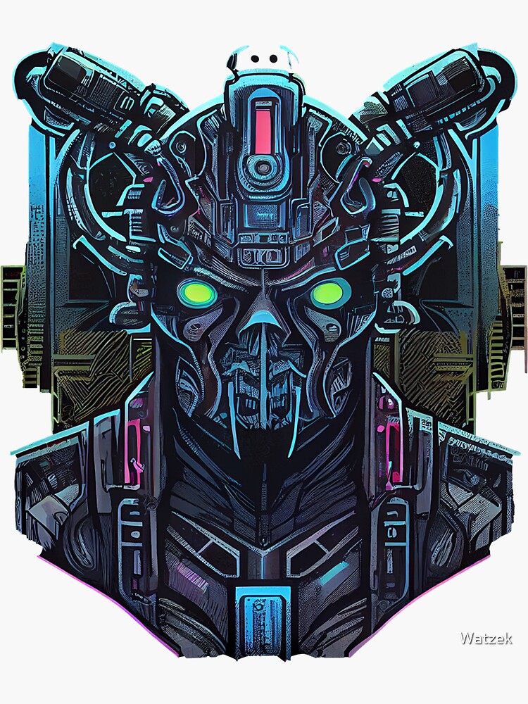 "Cyber head" Sticker for Sale by Watzek | Redbubble