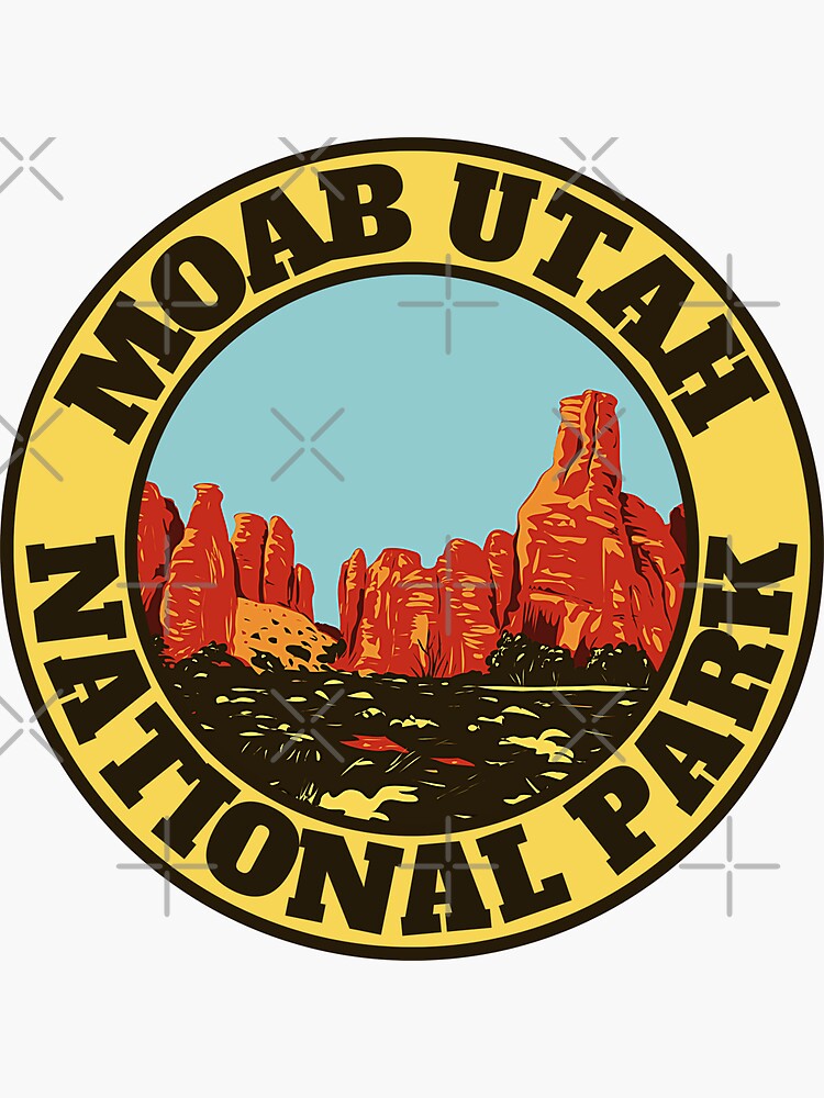 "Moab Utah National Park" Sticker for Sale by retrotravelart | Redbubble