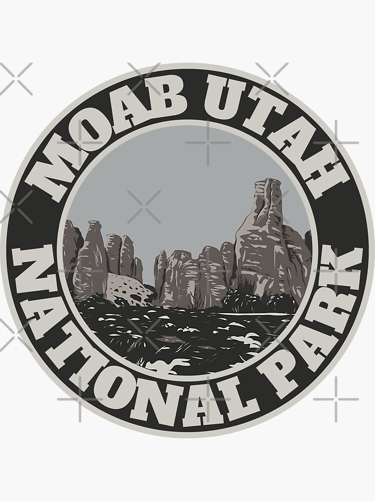 "Moab Utah National Park" Sticker for Sale by retrotravelart | Redbubble
