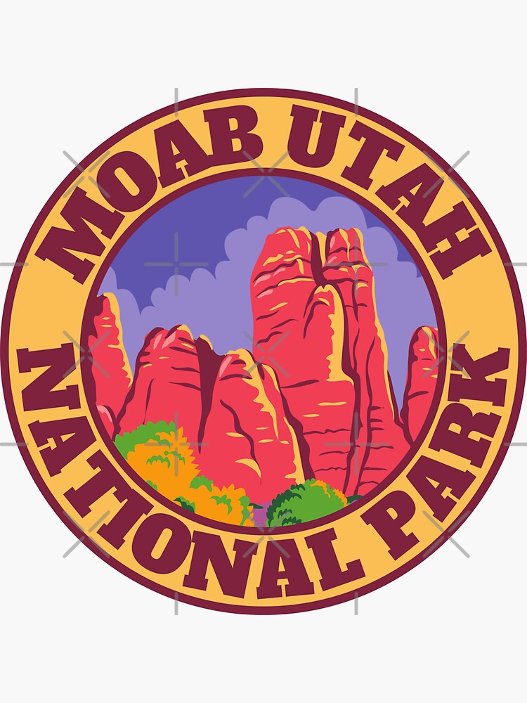 "Moab Utah National Park" Sticker for Sale by retrotravelart | Redbubble