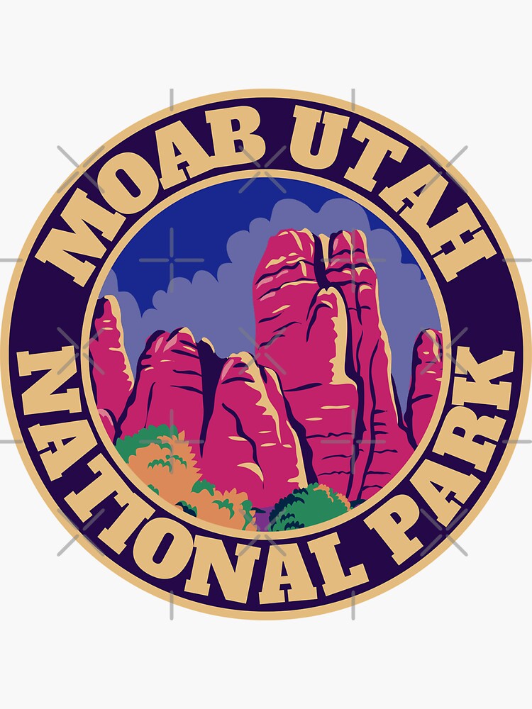 "Moab Utah National Park" Sticker for Sale by retrotravelart | Redbubble