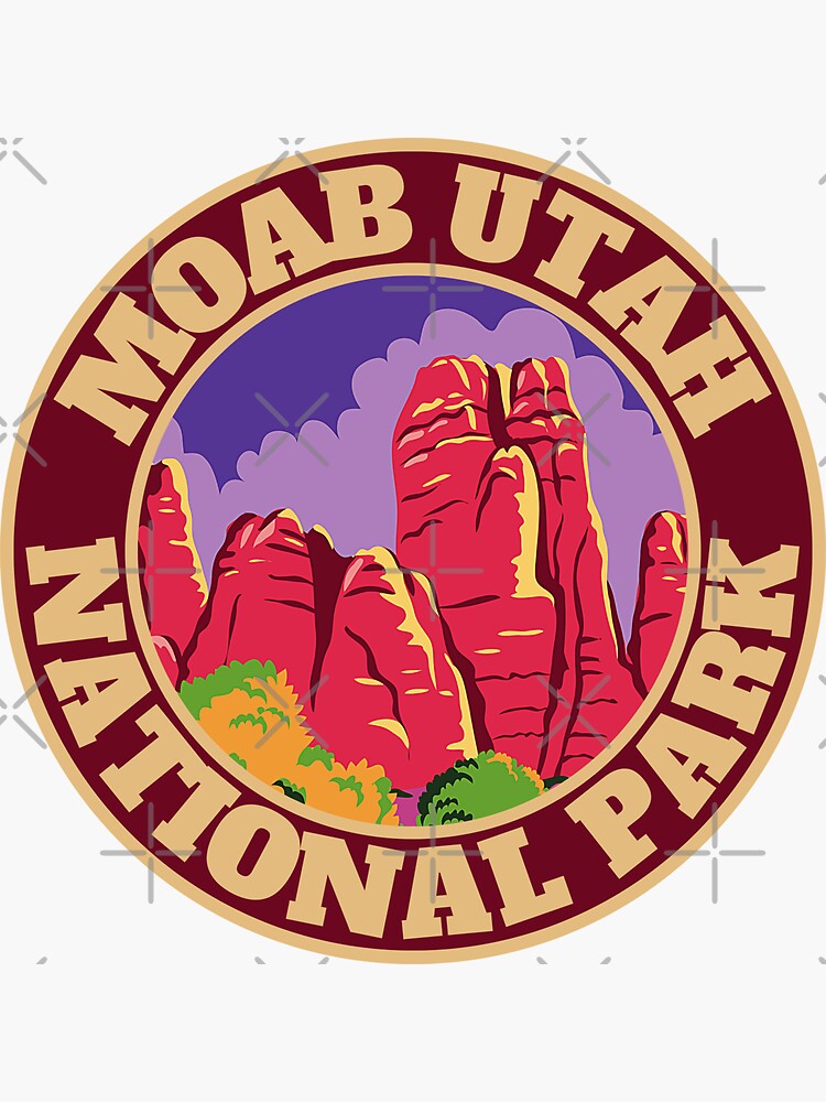 "Moab Utah National Park" Sticker for Sale by retrotravelart | Redbubble