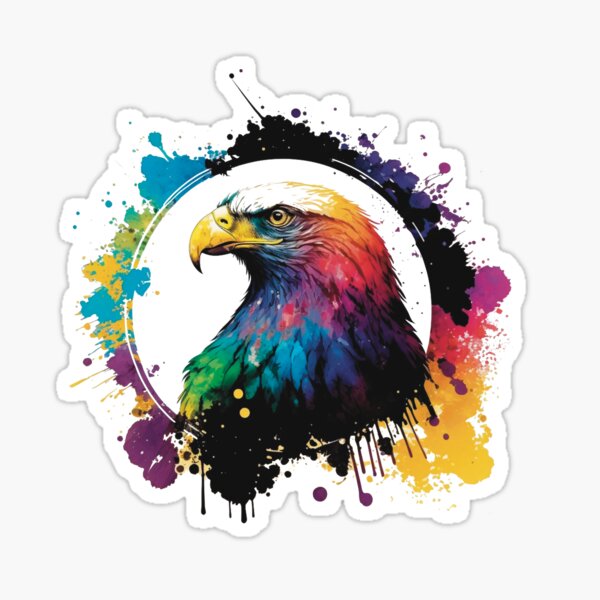 "Eagle Colour Ink Drawing" Sticker for Sale by ai-apparel | Redbubble