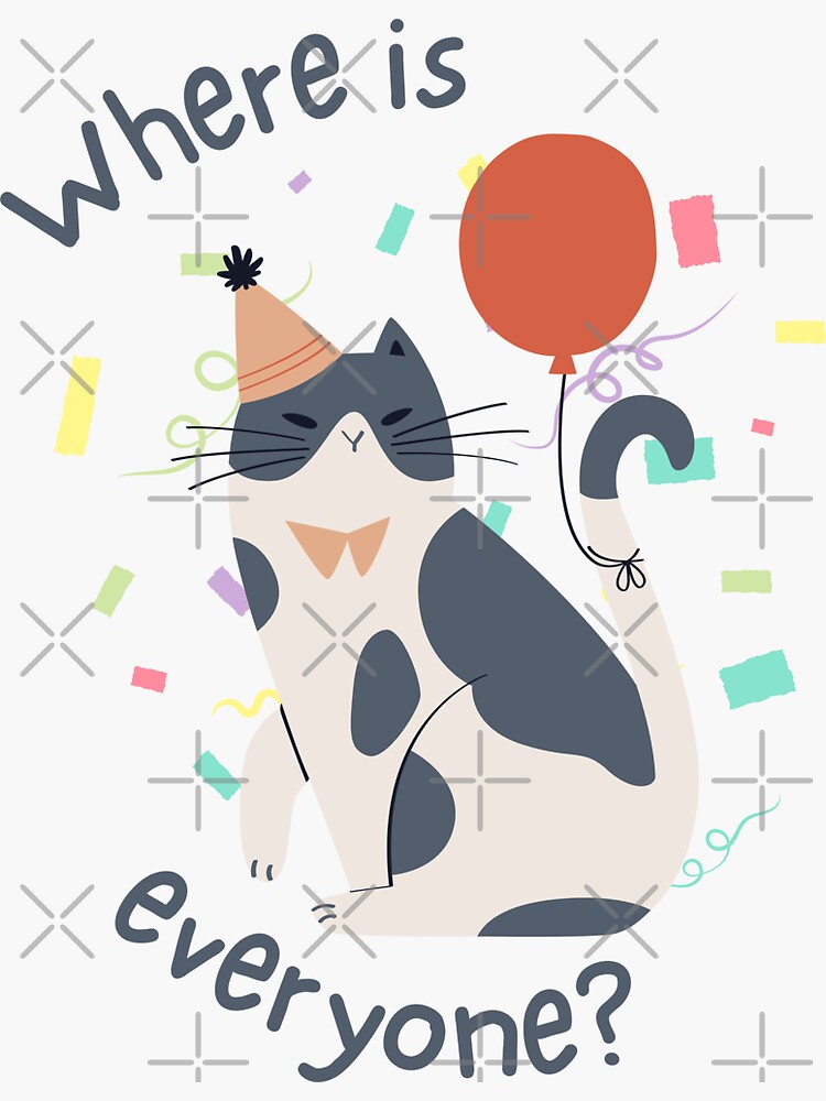 "Where is everyone?" Sticker for Sale by Jimsgreatloot | Redbubble