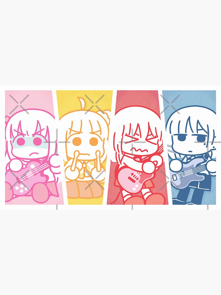 "Bocchi the Rock Kessoku Band chibi girls" Sticker for Sale by the ...