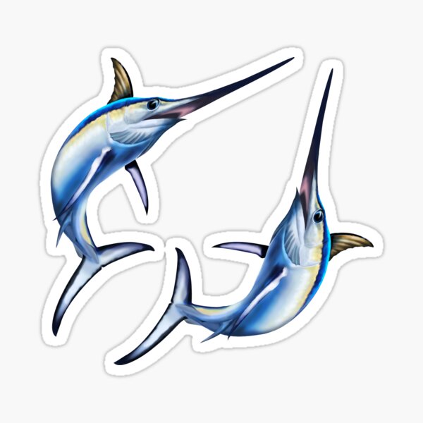 "Swordfish facing left and right" Sticker for Sale by iColor4U | Redbubble