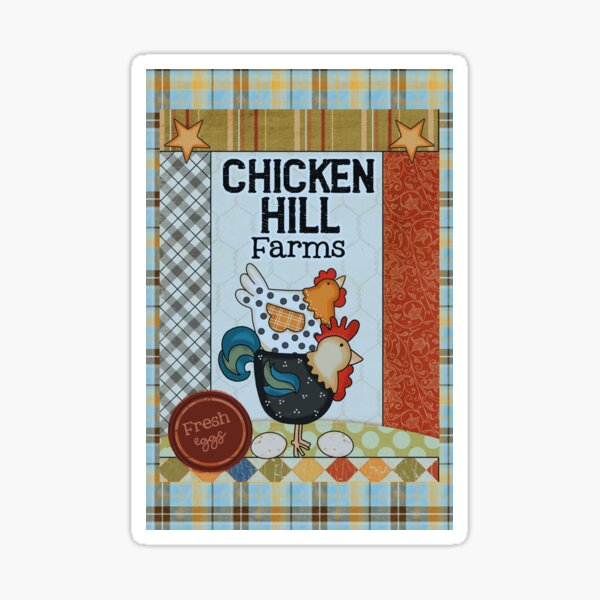 "Plaid Chicken Hill Farm - Vintage Farmhouse" Sticker for Sale by ...
