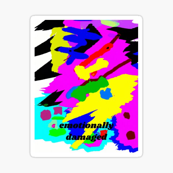"emotionally damaged" Sticker for Sale by chak87 | Redbubble