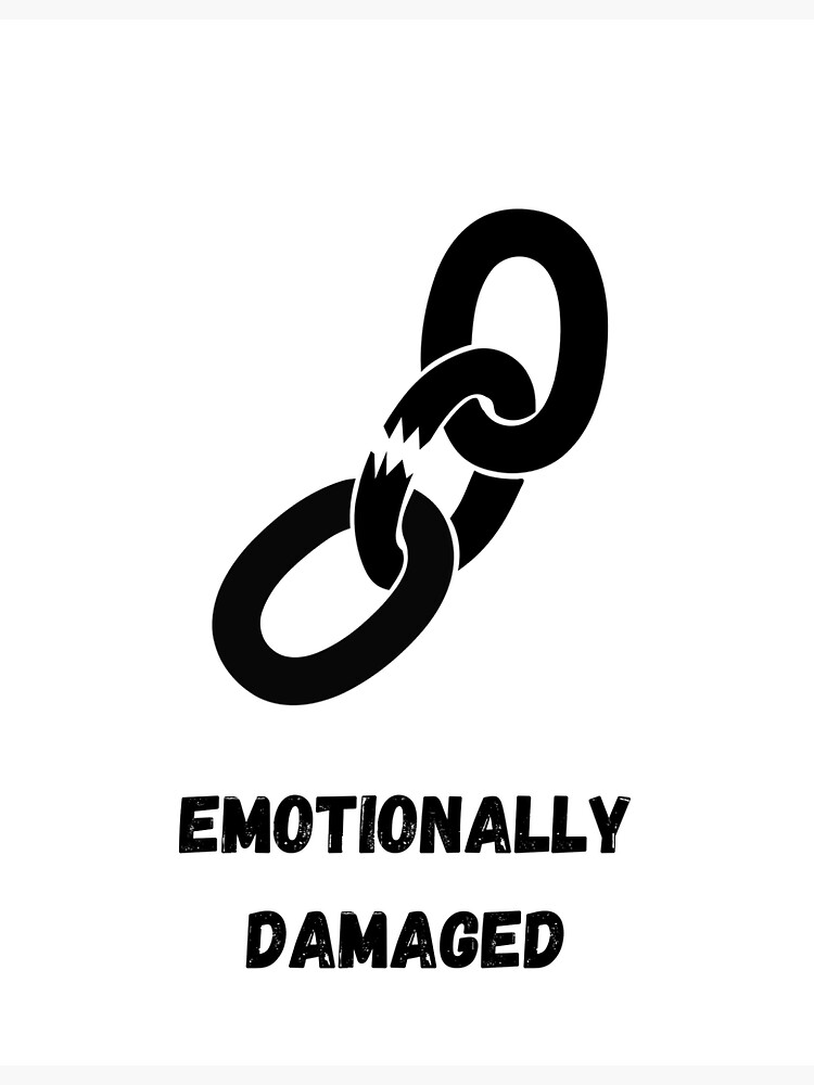 "emotionally damaged" Sticker for Sale by chak87 | Redbubble