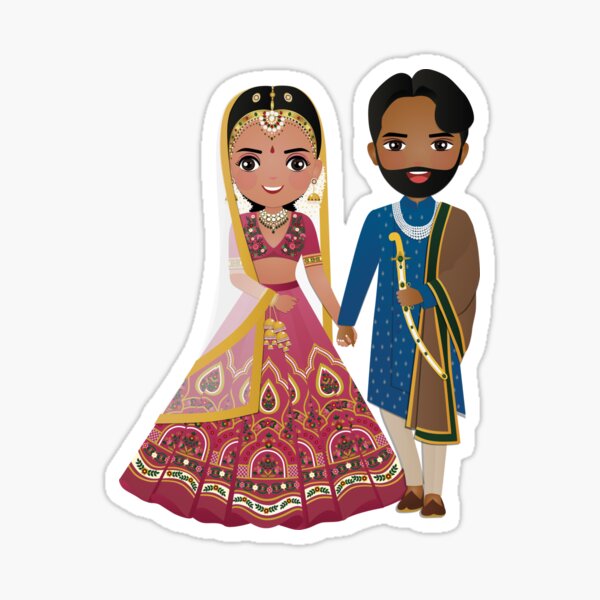 "Indian Couple In Traditional Clothes" Sticker for Sale by ...