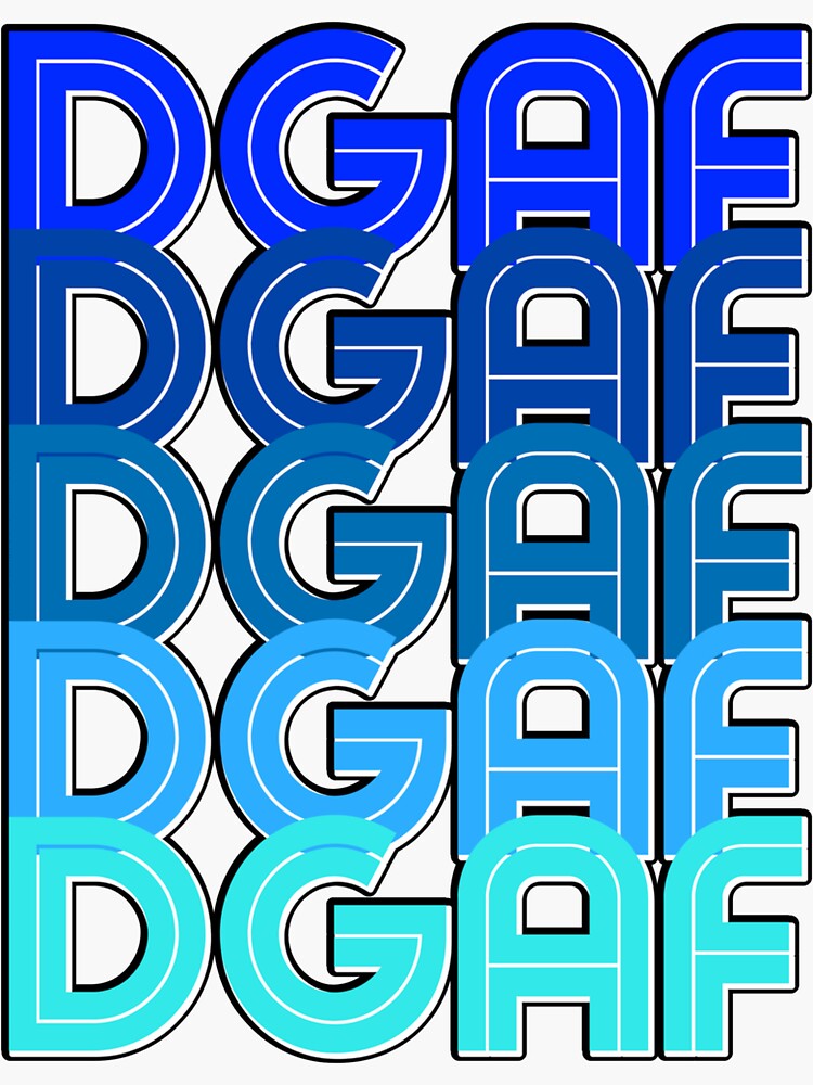 "dont care retro style blue dgaf typography" Sticker for Sale by ...