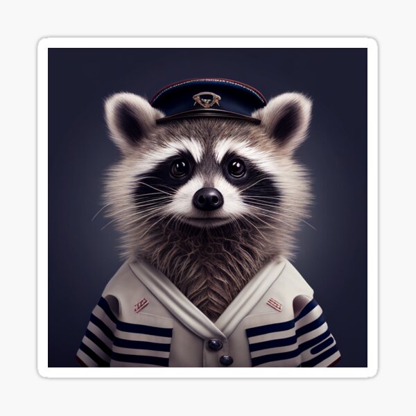 "Sailor raccoon " Sticker for Sale by christbi2 | Redbubble