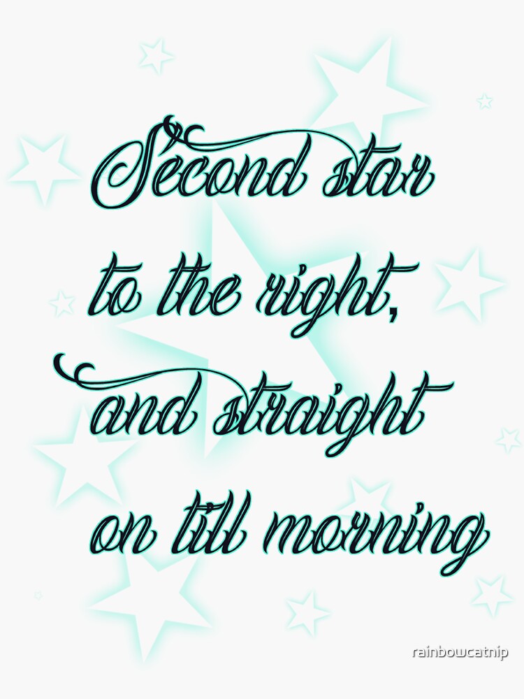 "Second Star to the Right" Sticker for Sale by rainbowcatnip | Redbubble