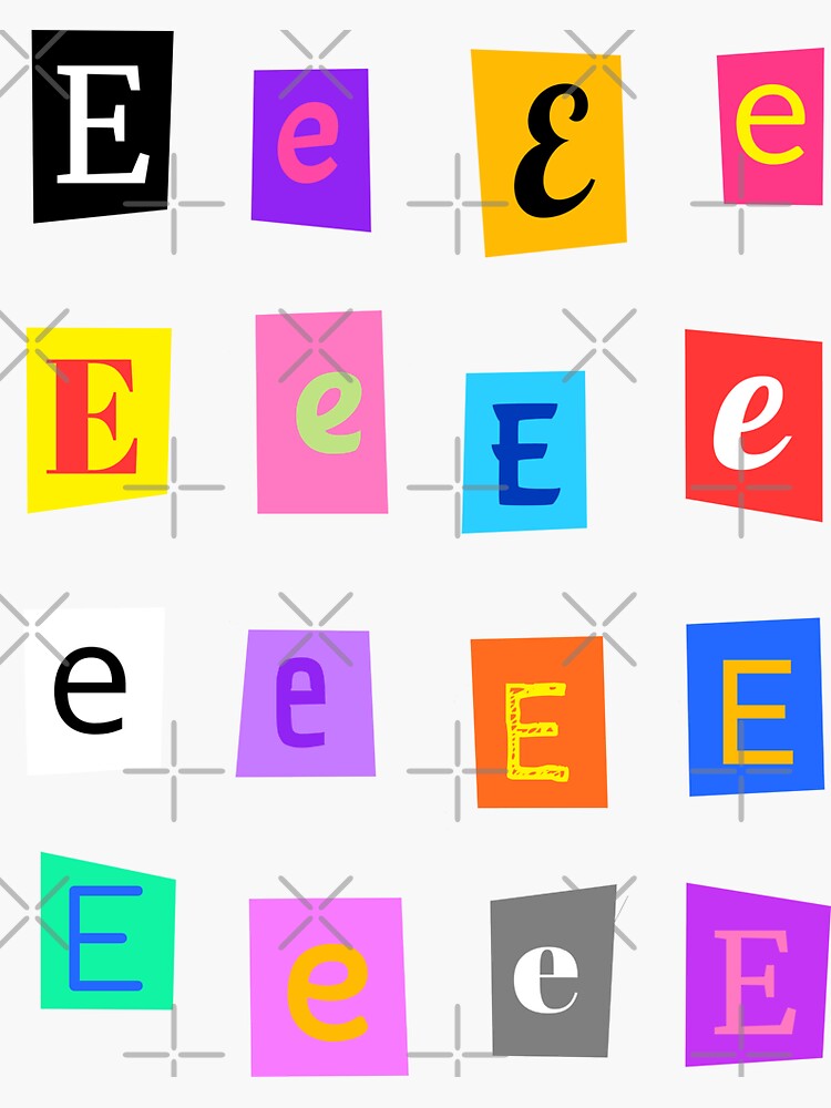 "Magazine cut-out 'E' letters set" Sticker for Sale by Words-Artist ...