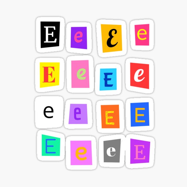"Magazine cut-out 'E' letters set" Sticker for Sale by Words-Artist ...