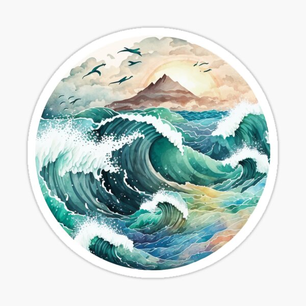 "Watercolor Ocean" Sticker for Sale by pathsofmeaning | Redbubble