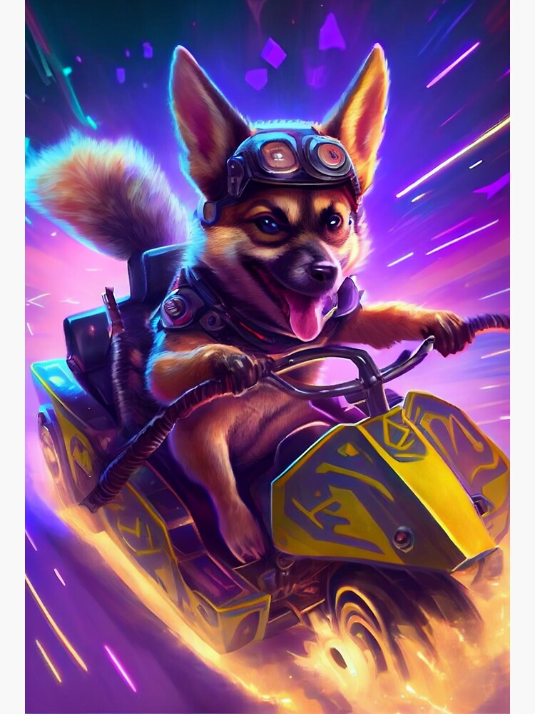 "German Shepherd Super Dog Kart Racing" Sticker for Sale by Wizard-Mail ...